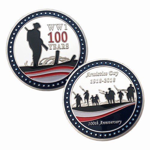 Military WW1 WORLD WAR ONE ENDS 100th ANNIVERSARY Commemorative Coin ...