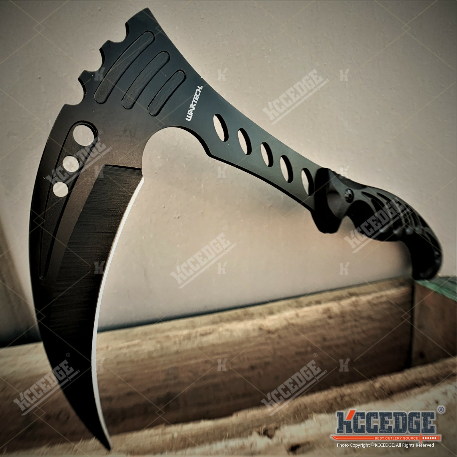 12" Tactical Scythe Fixed Blade Knife Full Tang 7" Blade Hunting Knife ...