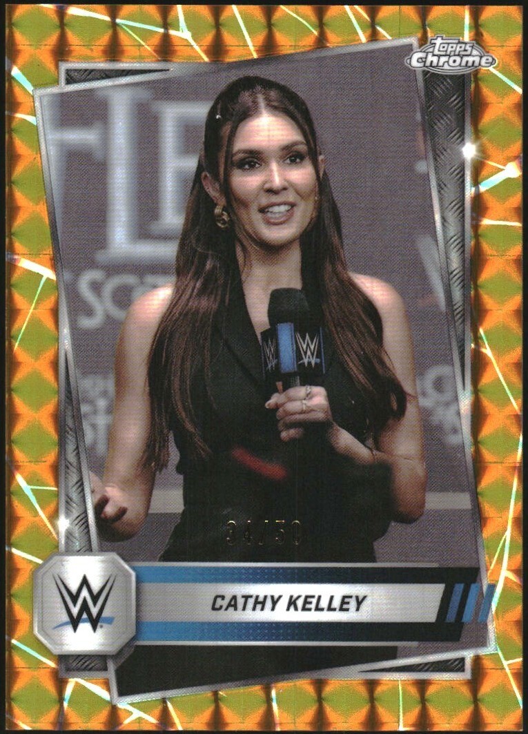 2025 Topps Chrome WWE - Cathy Kelley #153 Gold Geometric Refractor /50 ...