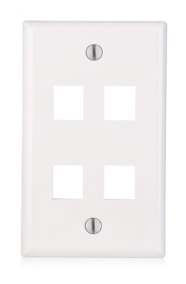 4-Port Plate 10, 20, 50 Lot Keystone Jack RJ45 CAT Network Face Wall ...