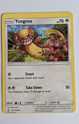 YUNGOOS Pokemon Card 112/156 MISCUT OFF CENTER ERROR MISPRINT *VERY ...