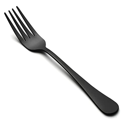 Black Dinner Forks Set Of 12 Stainless Steel Silverware Flatware Forks ...