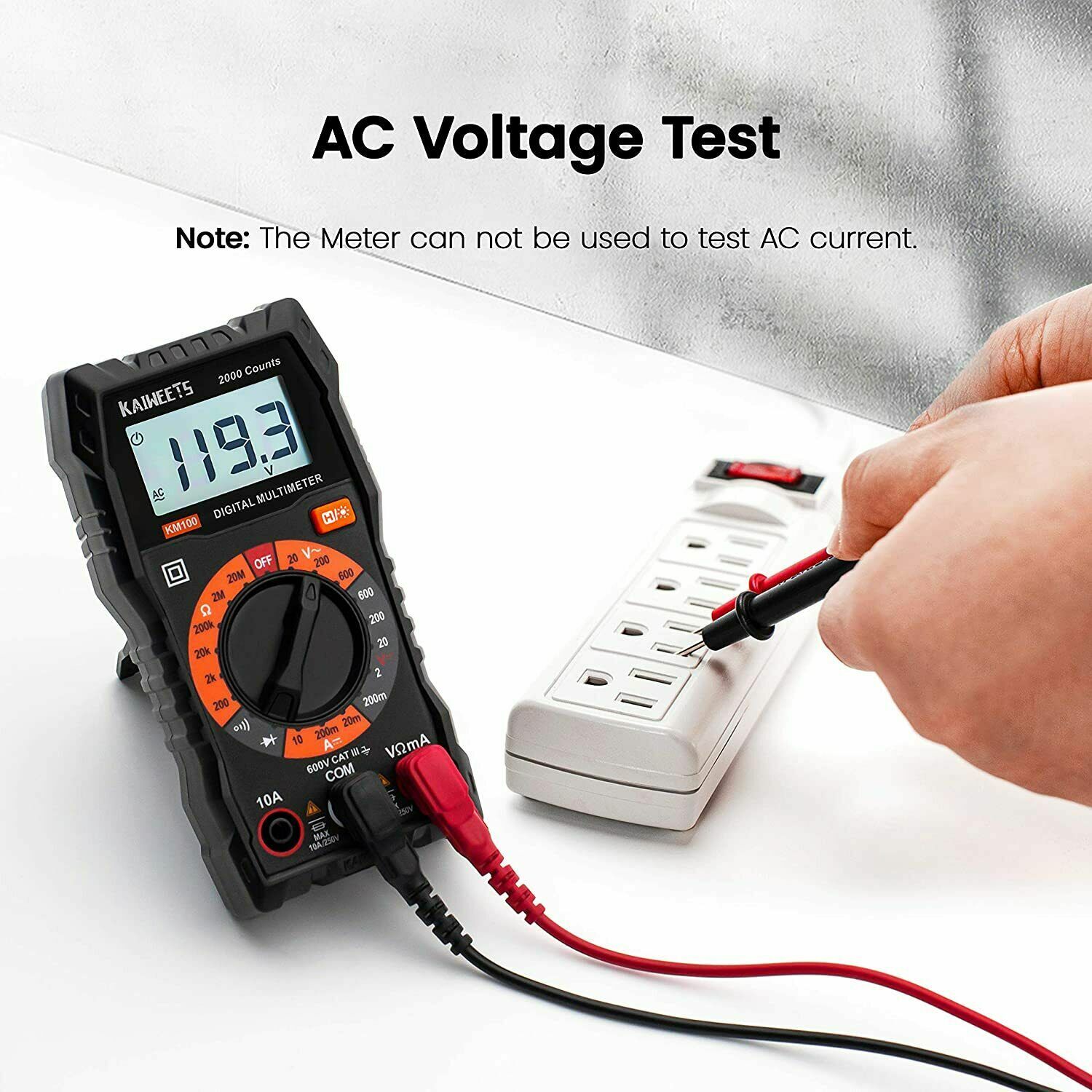 US Km100 Digital Multimeter Voltage Tester AC DC Current True RMS 2000 ...