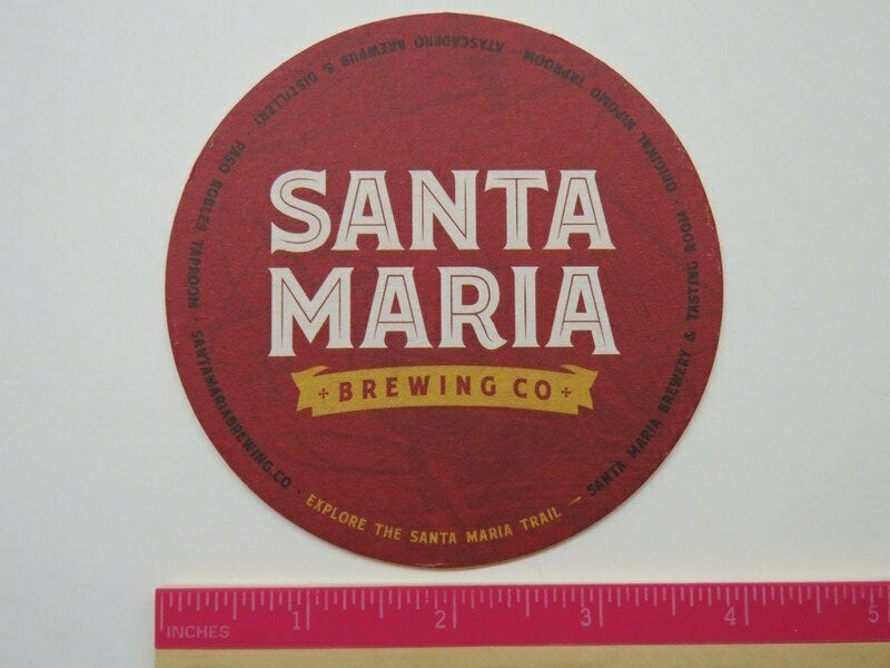 Beer Coaster ~ SANTA MARIA Brewing Co ~ Purveyors of Courageous Ales ...