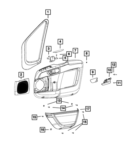Genuine Mopar Inside Remote Control Handle Left 7FB81JXWAA | eBay