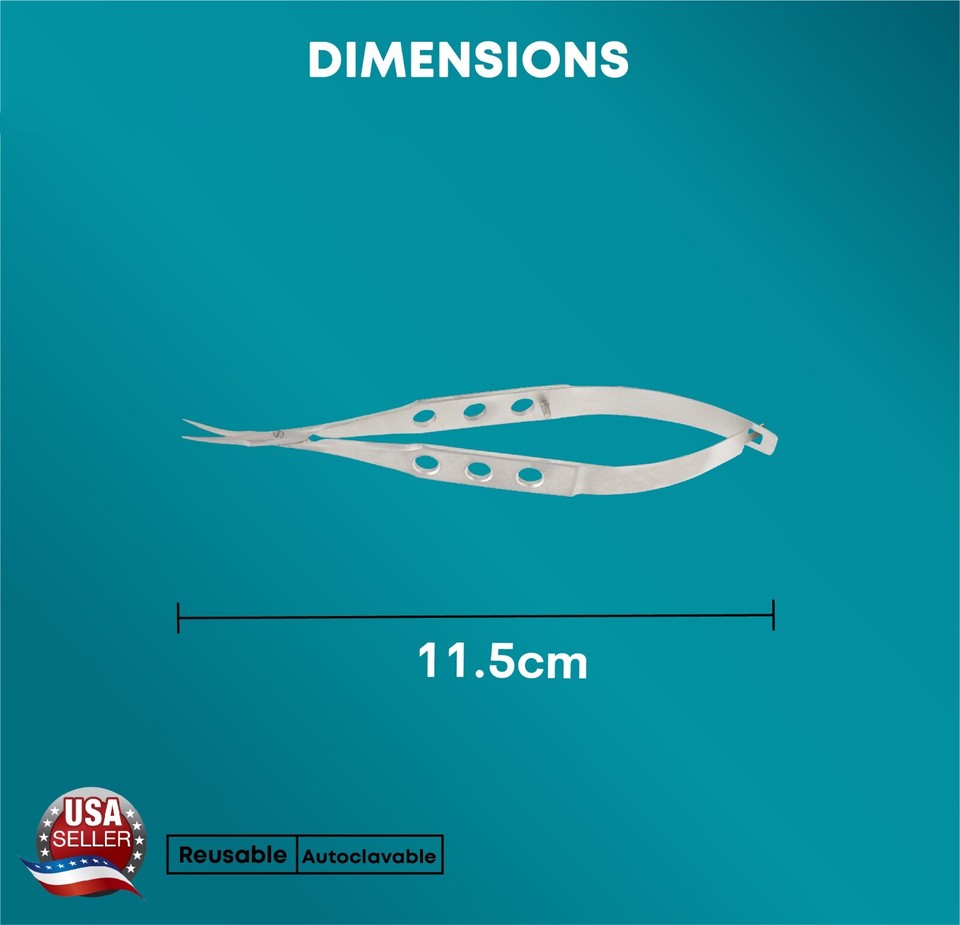 Westcott Tenotomy Scissors Curved Small Blade Surgical Eye Ophthalmic ...