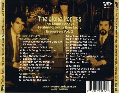 The Stone Poneys Featuring Linda Ronstadt / Evergreen, Vol. 2 / cd ...