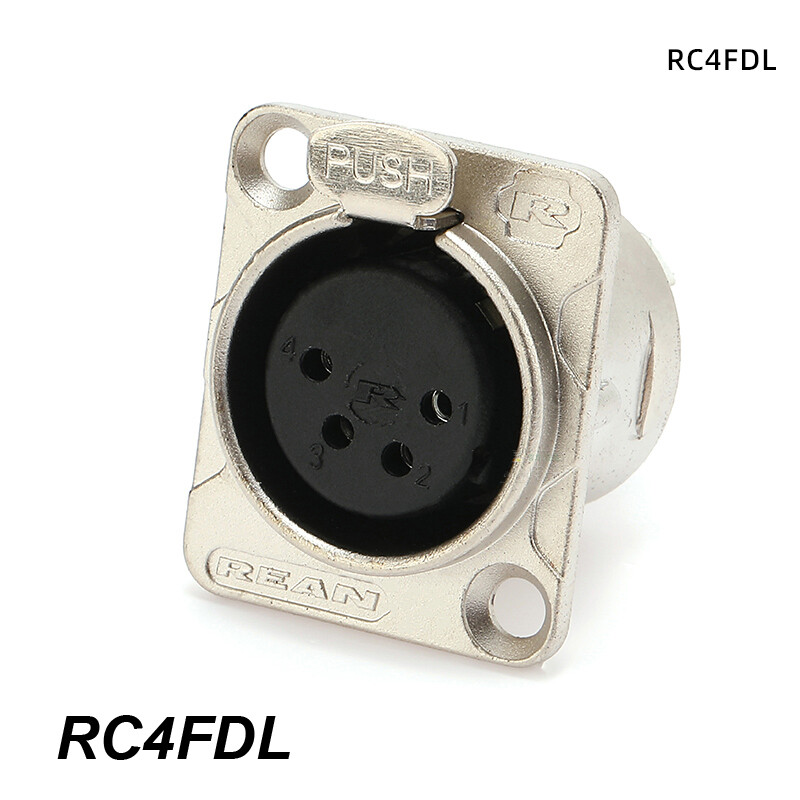 4 Pin XLR Socket Metal Microphone Chassis Panel Mount Solder Terminal ...