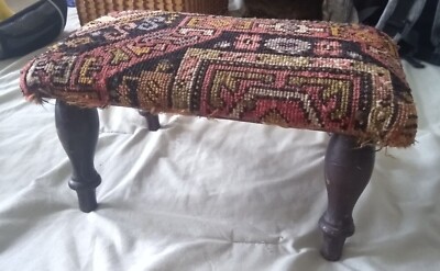 Antique Kilim style upholstered Turkish foot stool | eBay