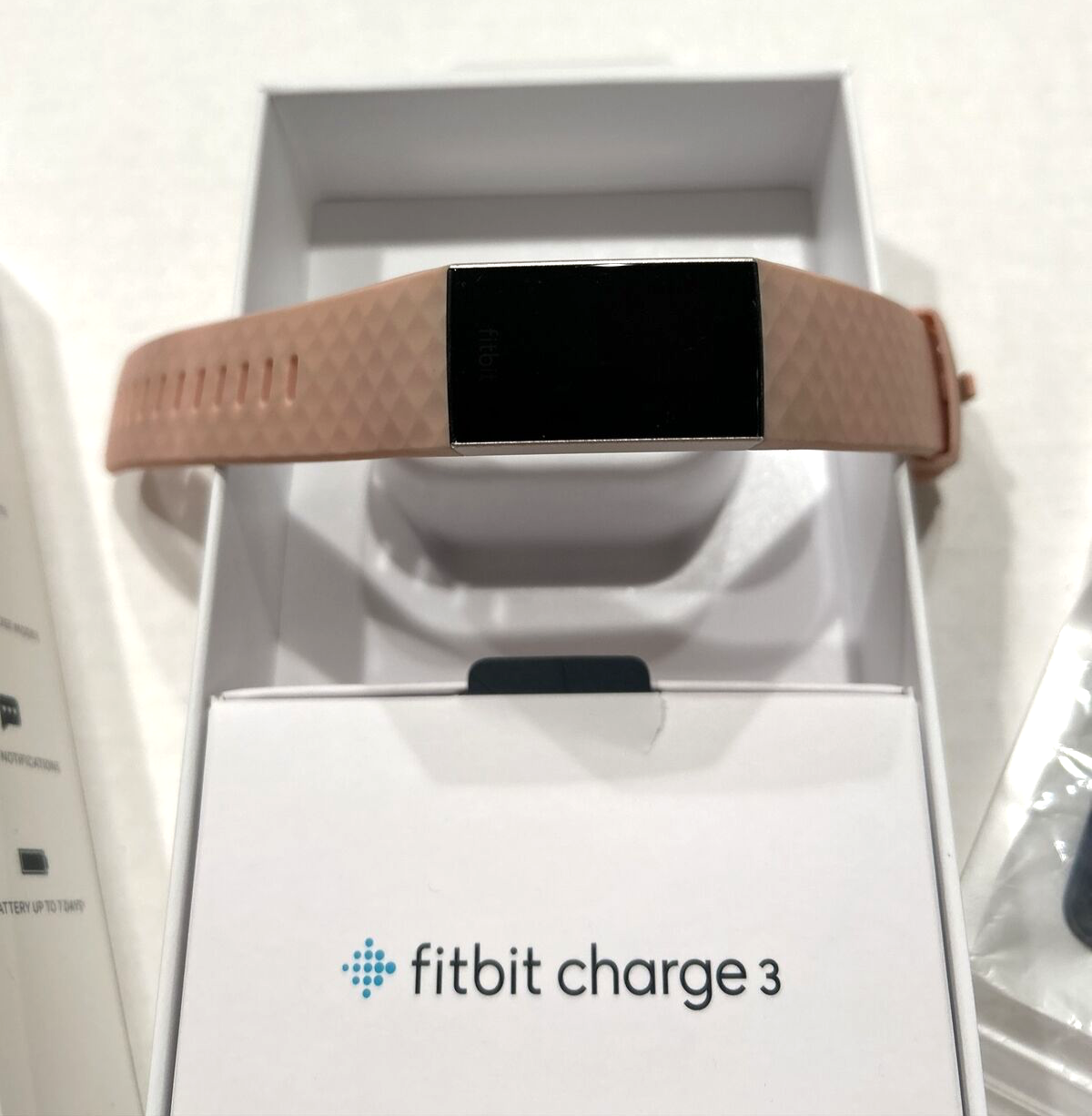 FitBit CHARGE 3 CHARGER + Lot For Parts Or Repair ROSE GOLD WRISTBANDS ...
