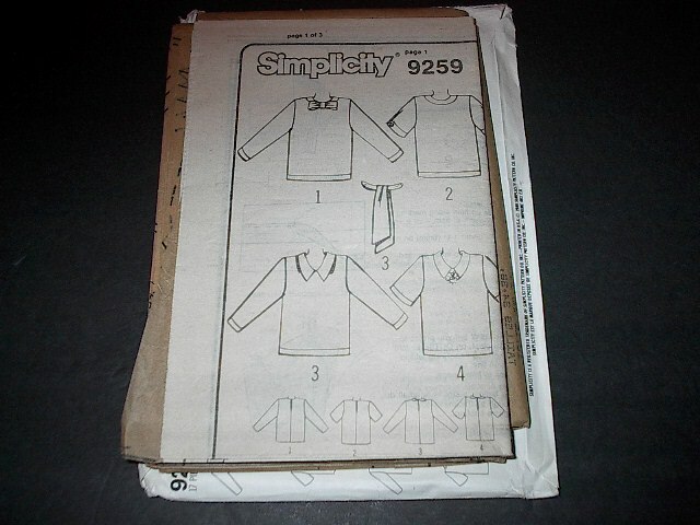 Simplicity 9259 Pattern Uncut Misses Top and Pants Size a 10 - 20 for ...