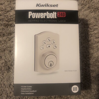 Kwikset Powerbolt 240 Keypad Electronic Deadbolt Satin Nickel 992400 ...