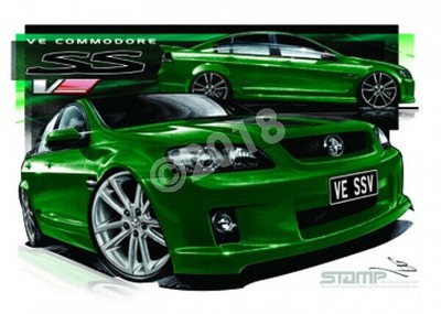 Holden Commodore VE SSV POISON IVY STRIPE & 20 A3 FRAMED PRINT (HC327C ...