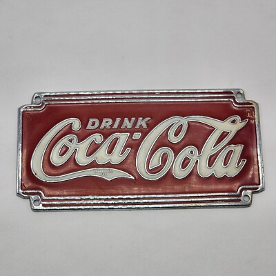 RARE 1920s/1930s Coca-Cola Metal Chrome Painted Sign - Vintage Coke ...