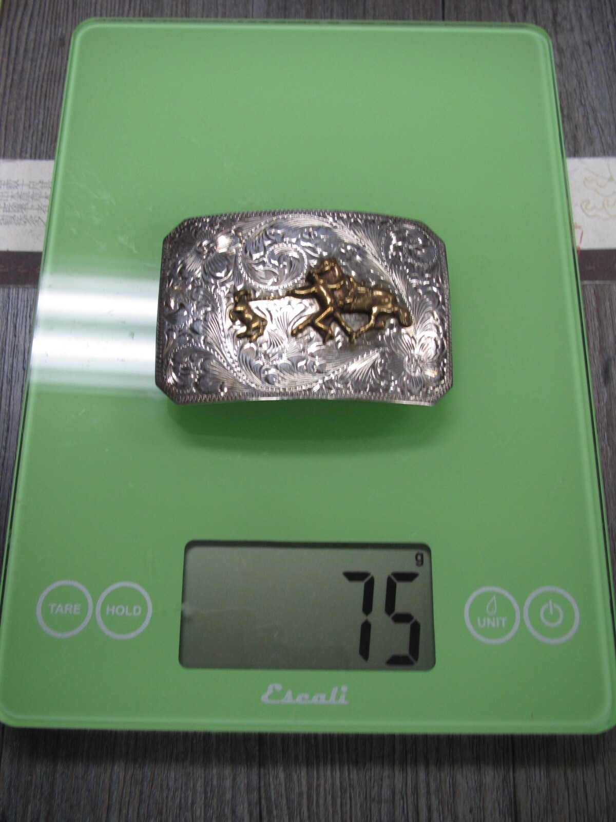 WESTERN STERLING SILVER CALF ROPING COWBOY BELT BUCKLE! VINTAGE ...