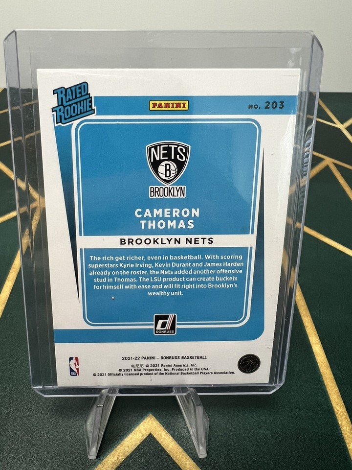 2021-22 Panini Donruss Cameron Cam Thomas Rated Rookie Card RC #203 ...