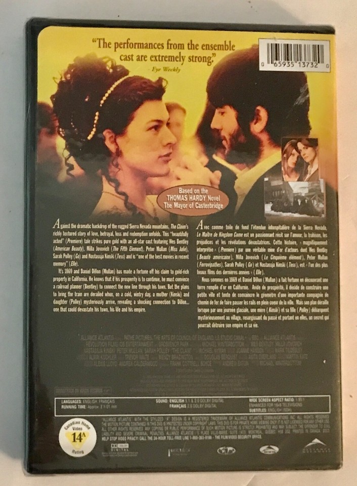 The Claim DVD 2000 Romance Mayor Of Casterbridge Wes Bentley Sarah ...