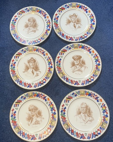 Allied Nations Commemorative Series Plates Collection Set of 6 Generals ...