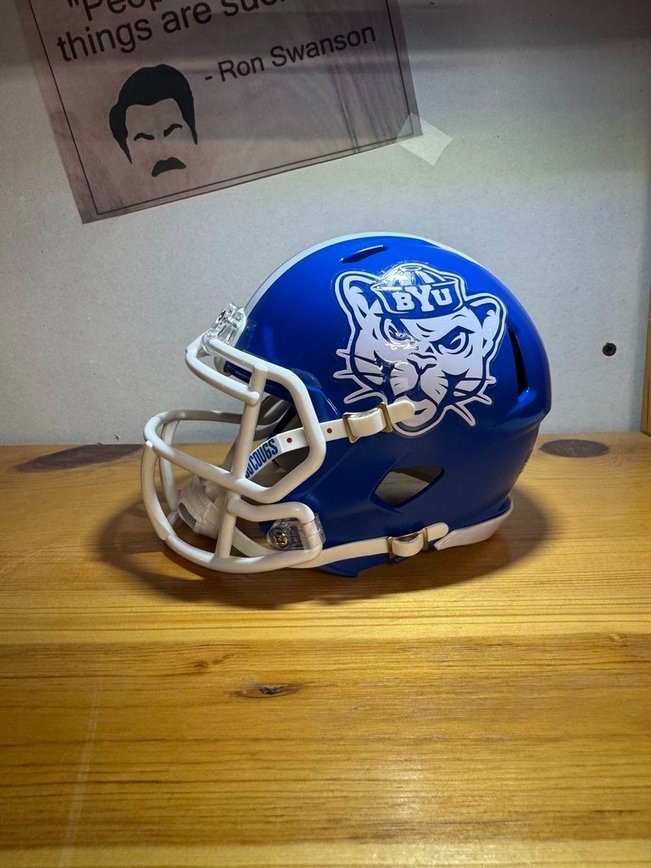 BYU Cougars Sailor Coug Mini Riddell Football Helmet | eBay