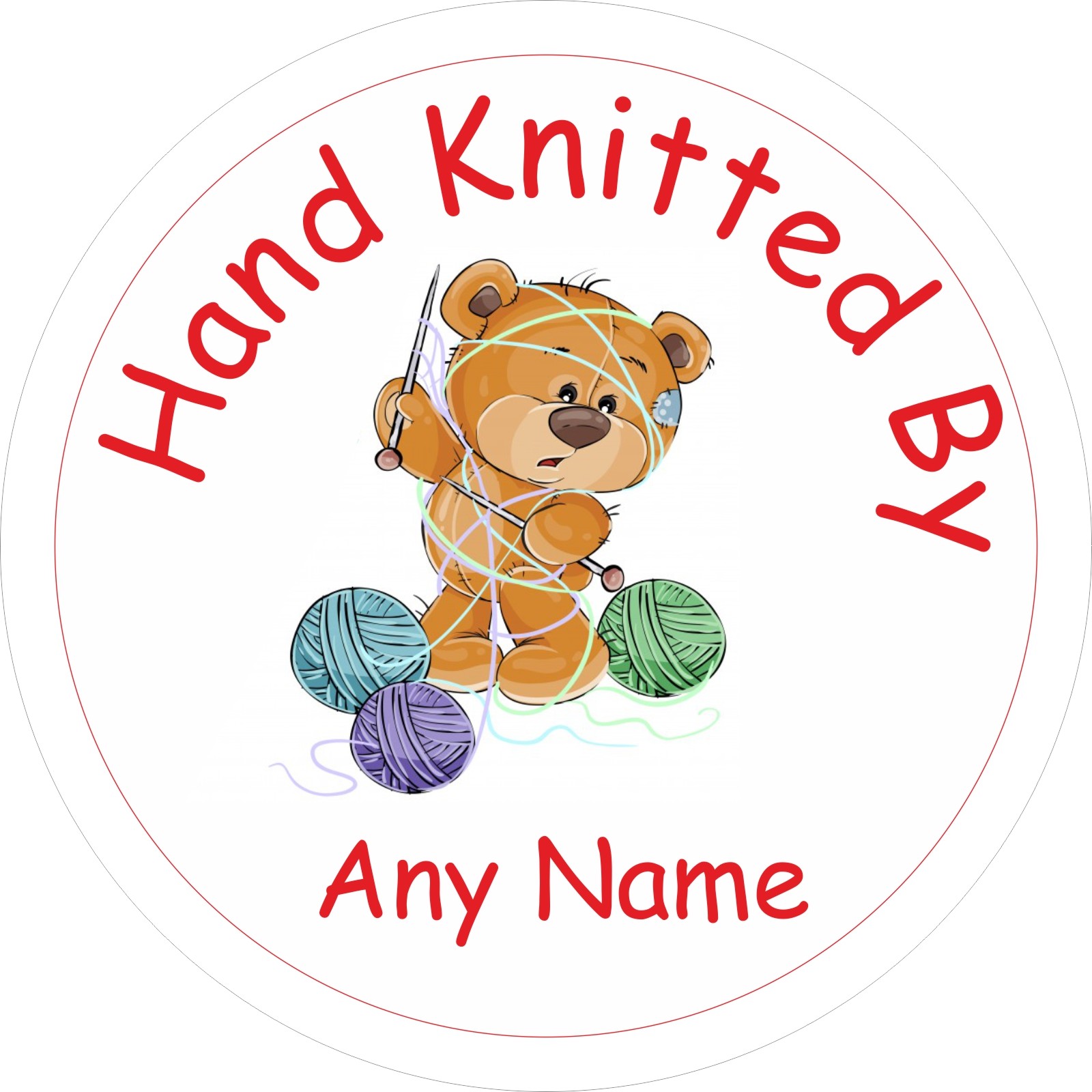 60 Hand Knitted By Personalised Stickers Labels Shop, craft fair ...