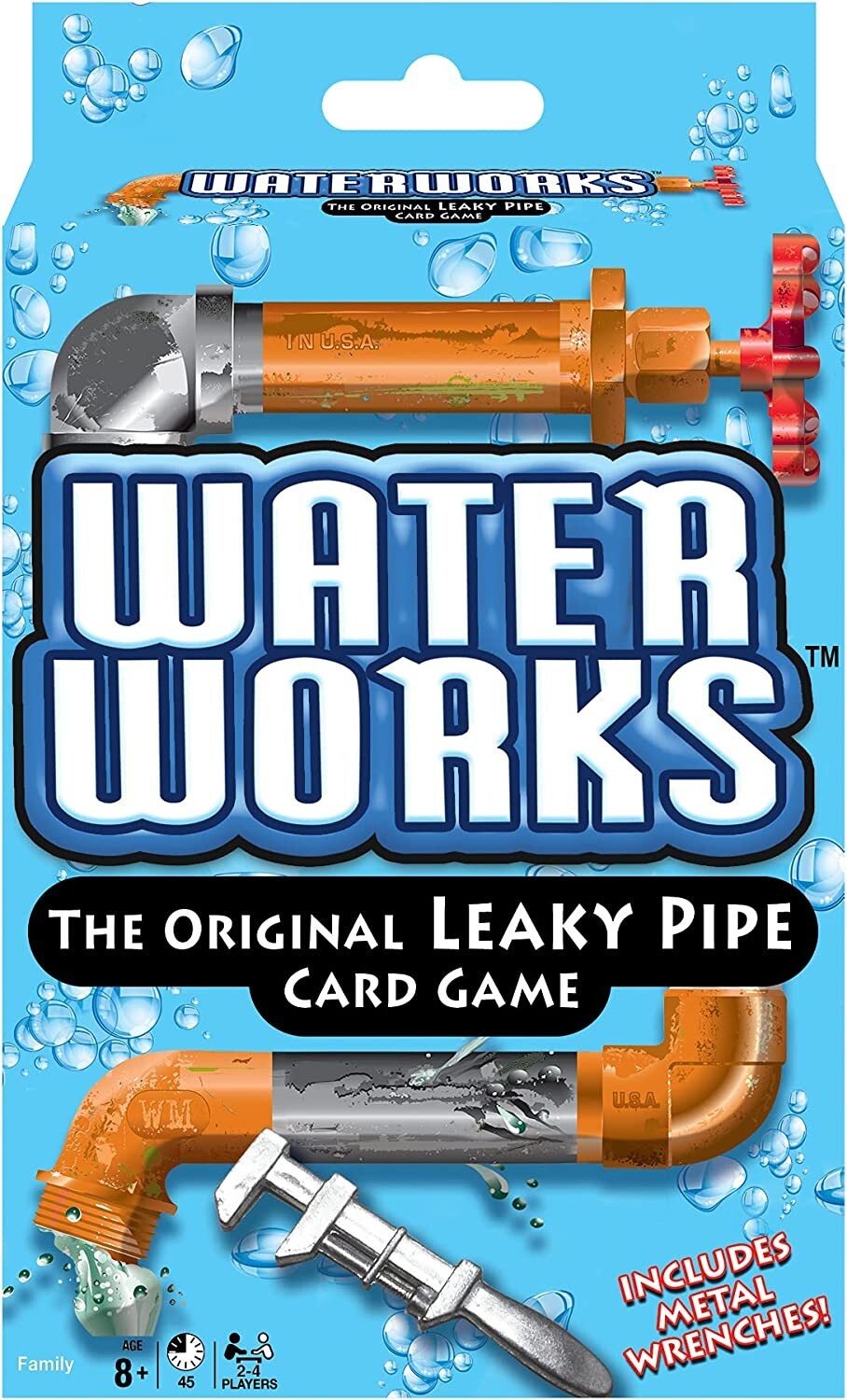 WATER WORKS Card Game LEAKY PIPE toy plumber METAL WRENCHES Classic ...