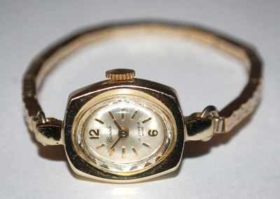 Swiss Made Cariole 17 Jewels Wind Up Vintage Ladies Watch FLEX BAND ...