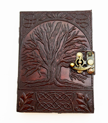 Tree of Life Leather Journal Grimoire Magic Spell Notebook Celtic ...