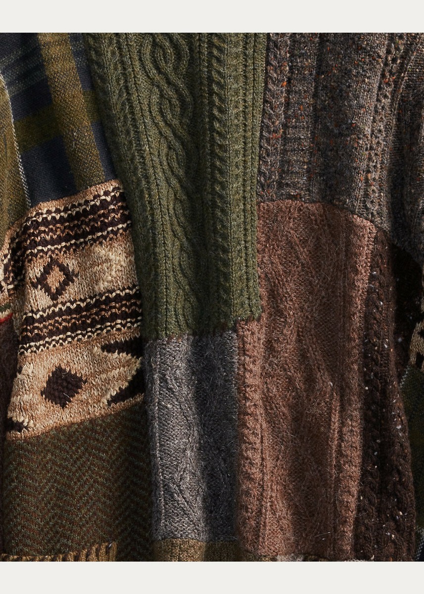 Ralph Lauren RRL Wool Patchwork Turtleneck Poncho Sweater M Ralph Lauren RRL Wool Patchwork Turtleneck Poncho Sweater M