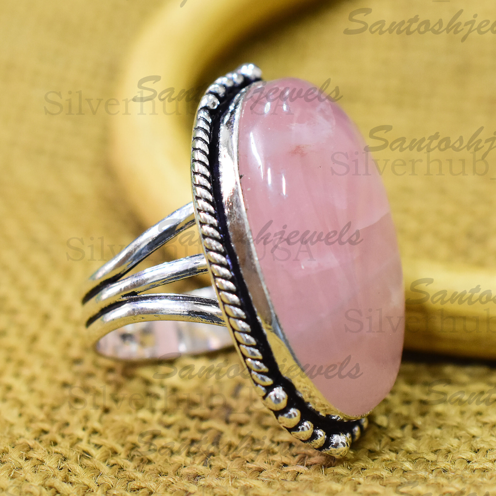 Peruvian Pink Opal 925 Sterling Silver Gift for Her Ring Jewelry All ...