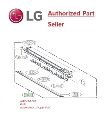 LG GENUINE PART #AEB73225702 LG AIRCON DISCHARGE GRILLE Assembly M28AWN ...