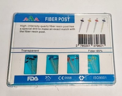 Glass Fiber Post & 4 Drills Thread Kit 20 Pcs Set AAA Radiopaque Free ...