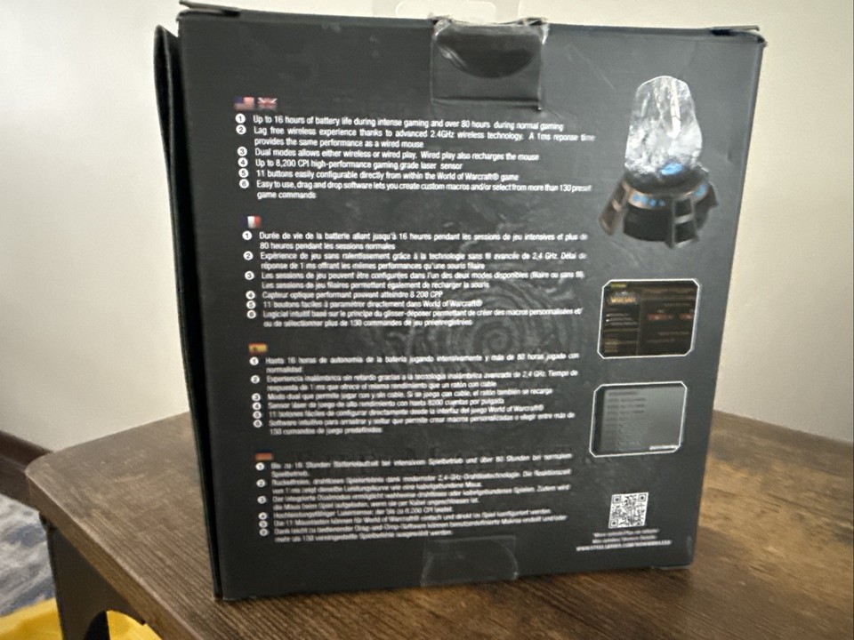 SteelSeries Blizzard World of Warcraft Wireless MMO Gaming Mouse In Box ...