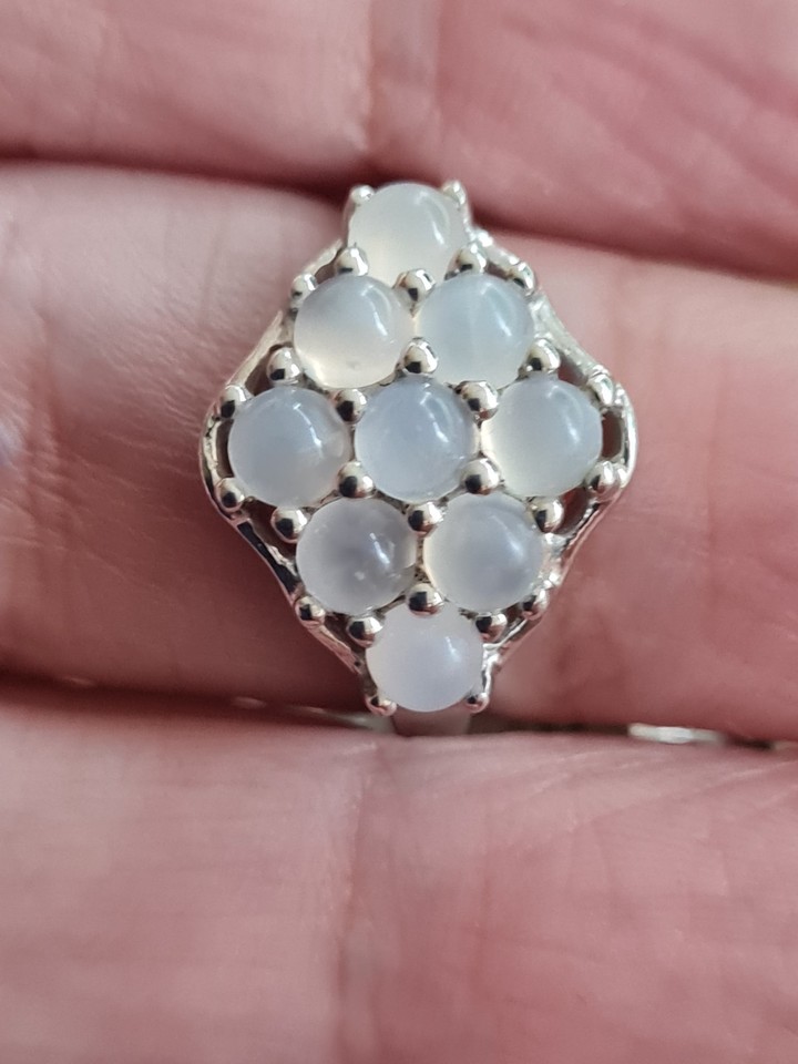 silver moonstone ring pretty tggc | eBay