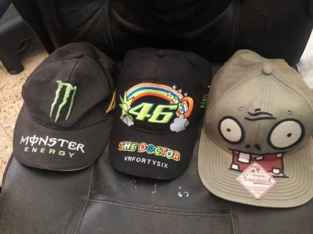 3 Special Motorcycle Racing Hats 46 Rossi Monster Ene… - Gem