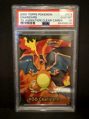 2000 Topps Pokemon Charizard TV Animation Clear Cards PSA 10 | eBay
