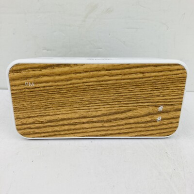 Sharp LED Alarm Clock Wood Grain Face Model SPC736 LED White | eBay