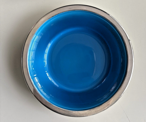 Vintage Reed & Barton Blue Enamel on Silverplate Bowl 1960's Mid ...