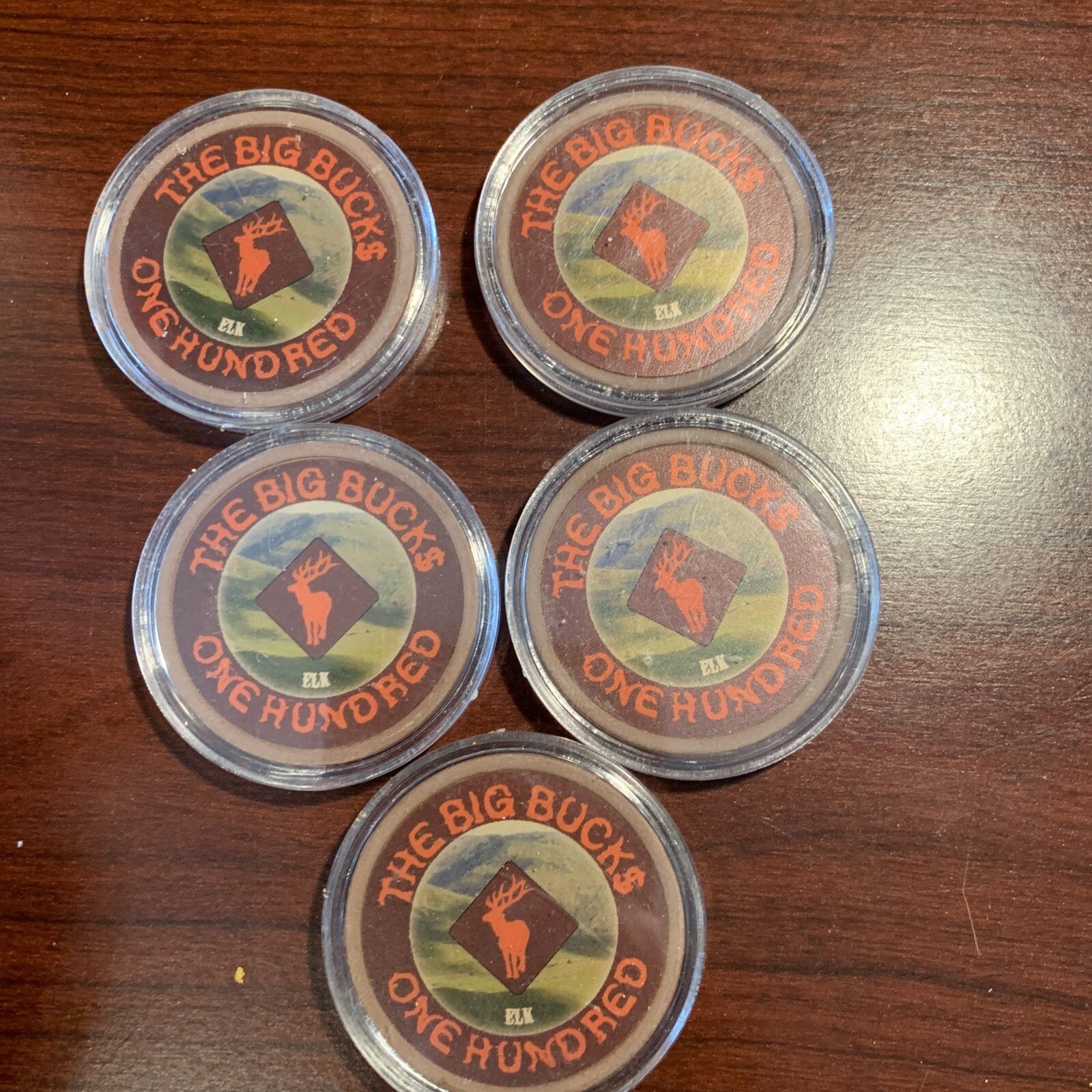 The Big Bucks $100 Chips ~ lot of 5 ~Elk~ | eBay