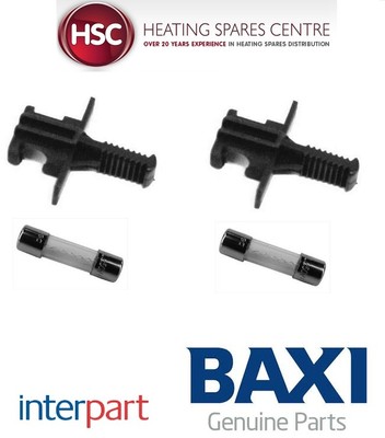 BAXI COMBI INSTANT 80E 80HE 105E & 105HE PCB FUSE & HOLDER PACK OF 2 ...