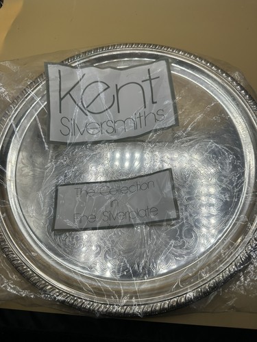 Kent Silversmiths Vintage Silverplate Serving Tray Round 12” | eBay