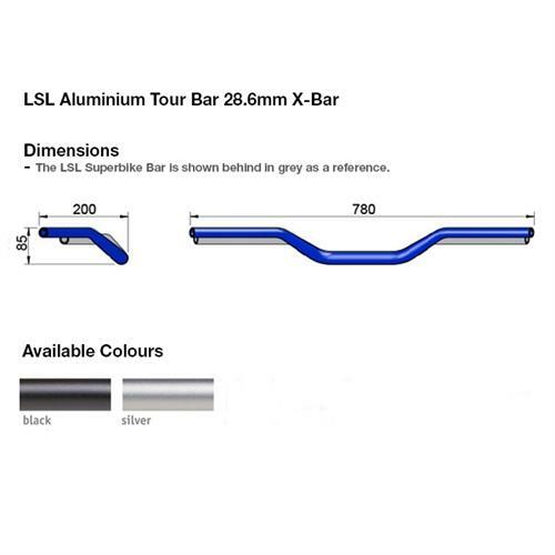 LSL Tour Bar Medium Rise Aluminium Handlebar Silver 28.6mm BMW R1200CL ...