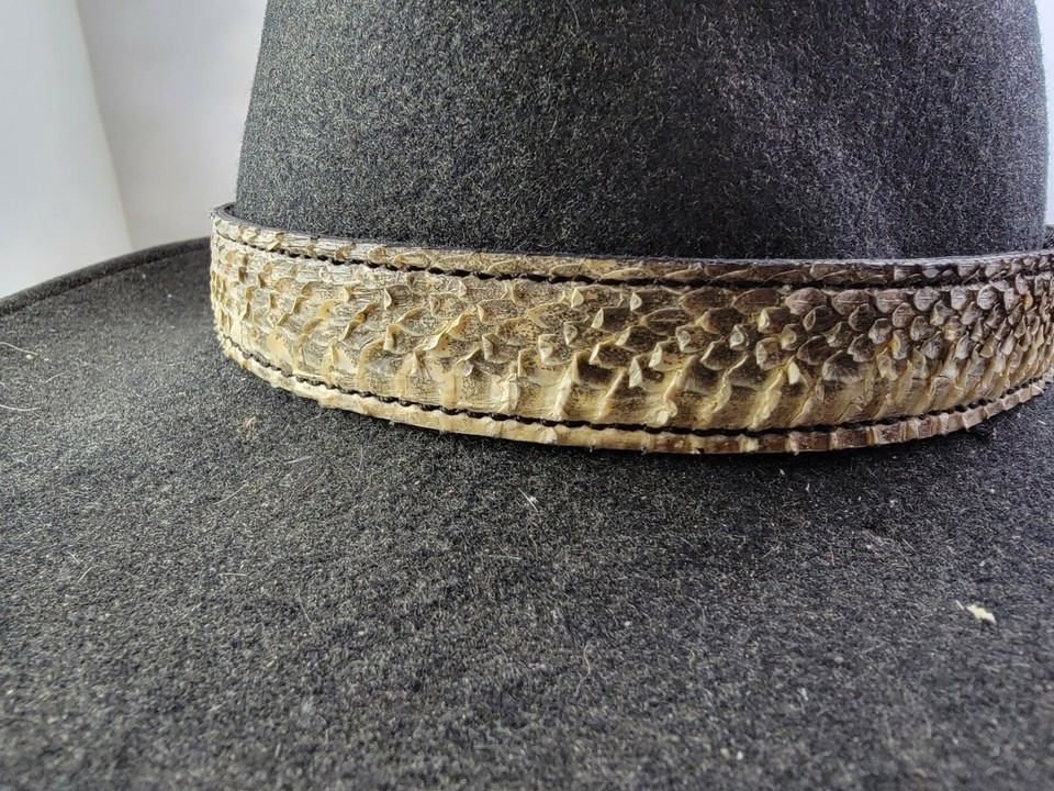 Rattlesnake skin hat band band adjustable Western cowboy cowgirl real ...