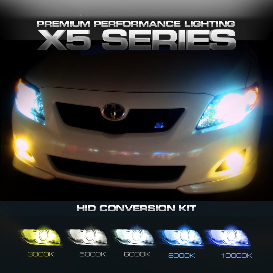 X5 HID Slim Conversion Kit H4 H7 H11 H13 9003 9005 9006 6K 5K Hi-Lo Bi ...