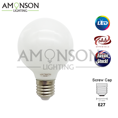 NEW Amonson Lighting E27 Screw 240V 6W G80 Globe LED Frosted Bulb Warm ...