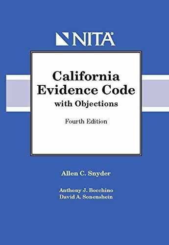 California Evidence Code with Objections - Paperback, by Allen C ...