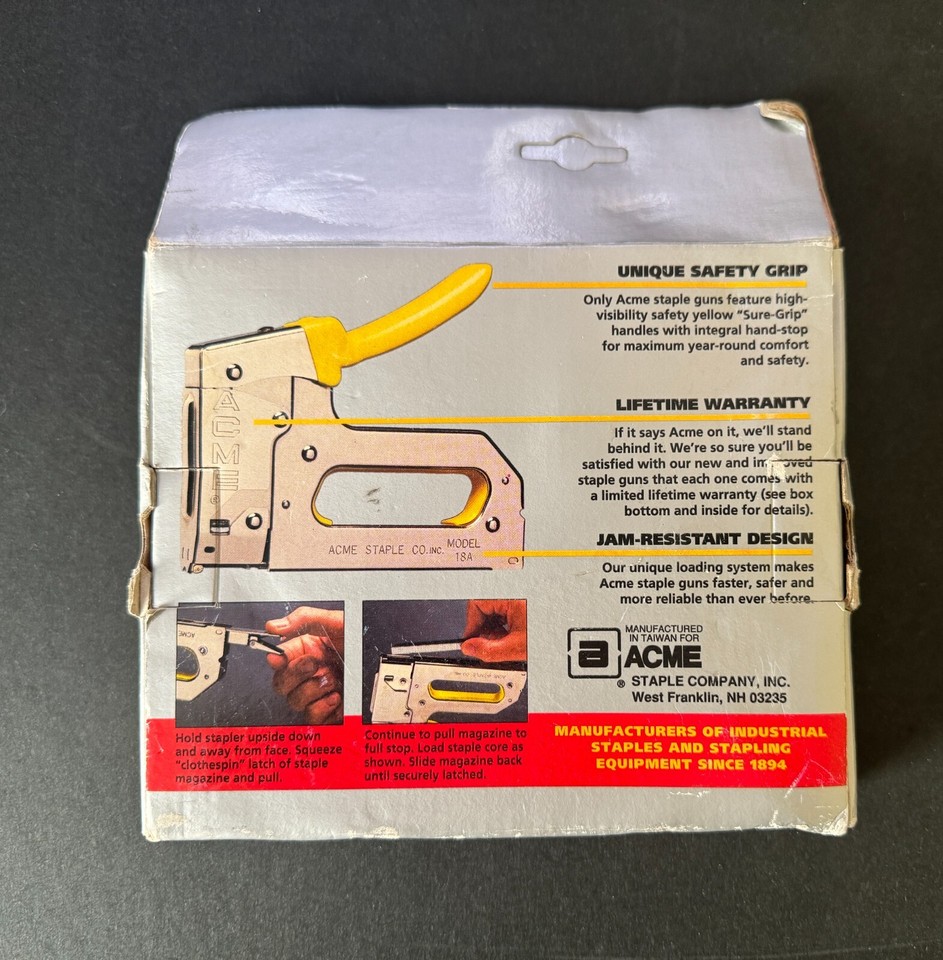 ACME Model 18A Staple Gun Wire & Cable New Never Used in Box | eBay