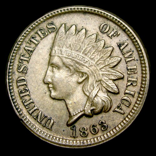 1863 Copper Nickel Indian Cent Penny ---- Stunning Type Coin ---- # ...
