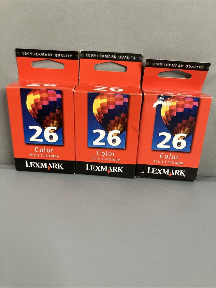 Lexmark 26 Color Print Ink Cartridges Z13,Z23,25,33,35,Z600 Lot Of 3 ...
