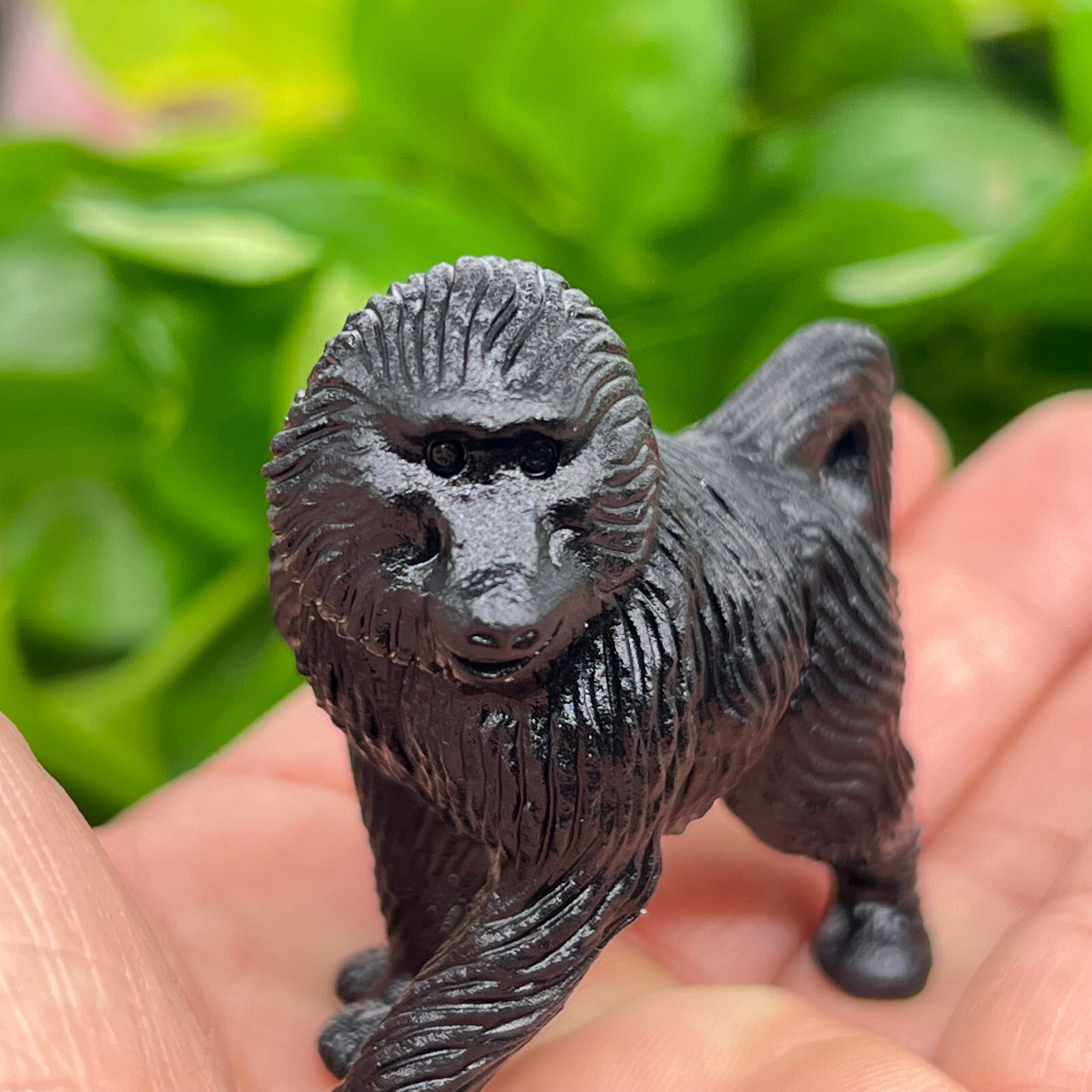 3''Natural Obsidian Quartz Hand-carved Monkey skull Crystal Healin1 pc ...