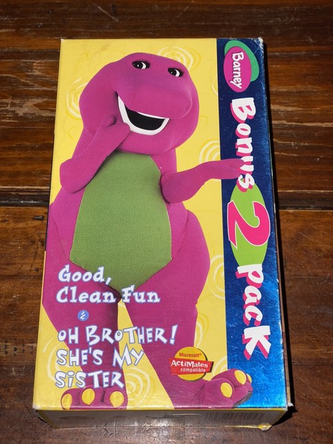 Barney - Barneys Good, Clean Fun/ Oh Brother Shes My Sister (VHS, 1998 ...